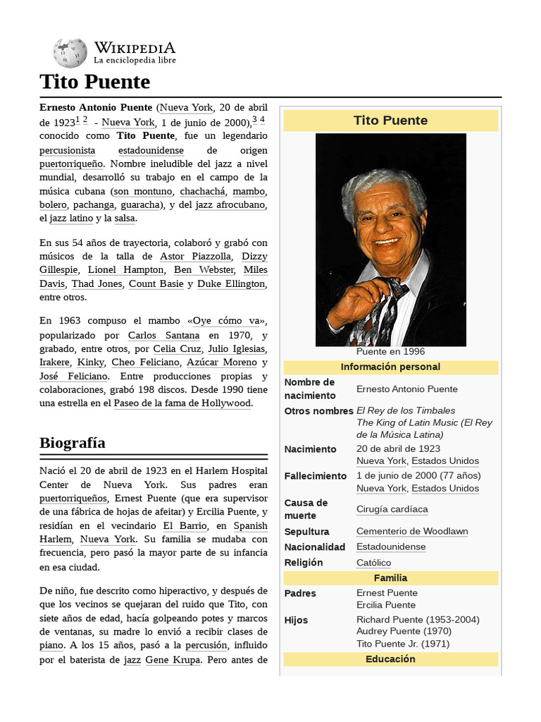 Tito Puente: Rey de los Timbales | PDF