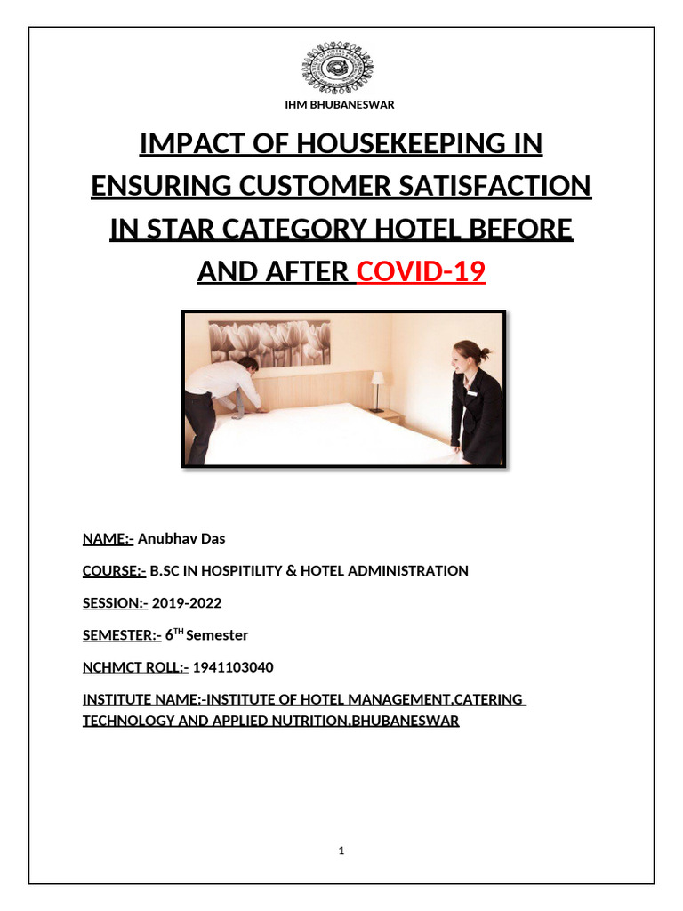 Impact of Housekeeping in Ensuring Customer Satisfaction in Star ...