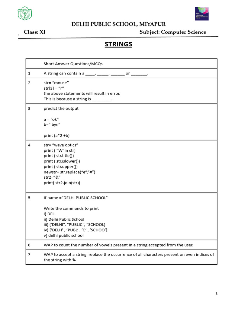Strings WS 14 Aug | PDF | Computer Programming | Computing