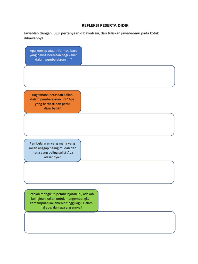 9588 REFLEKSI PESERTA DIDIK - Yeni Sumiati-2 | PDF