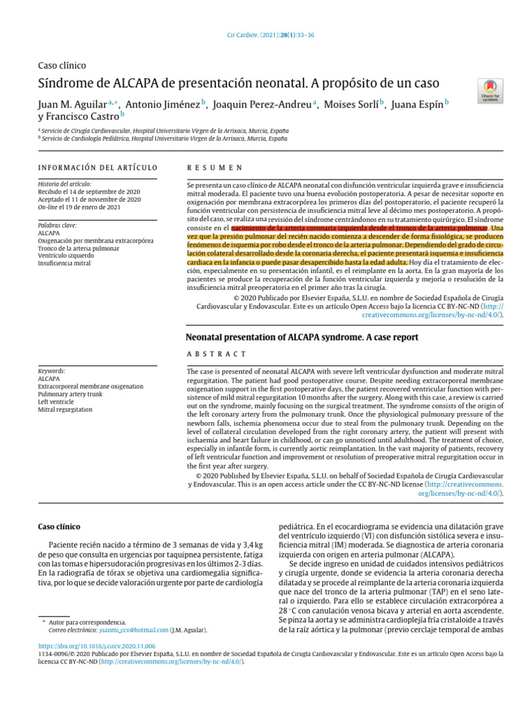 Síndrome de ALCAPA | PDF