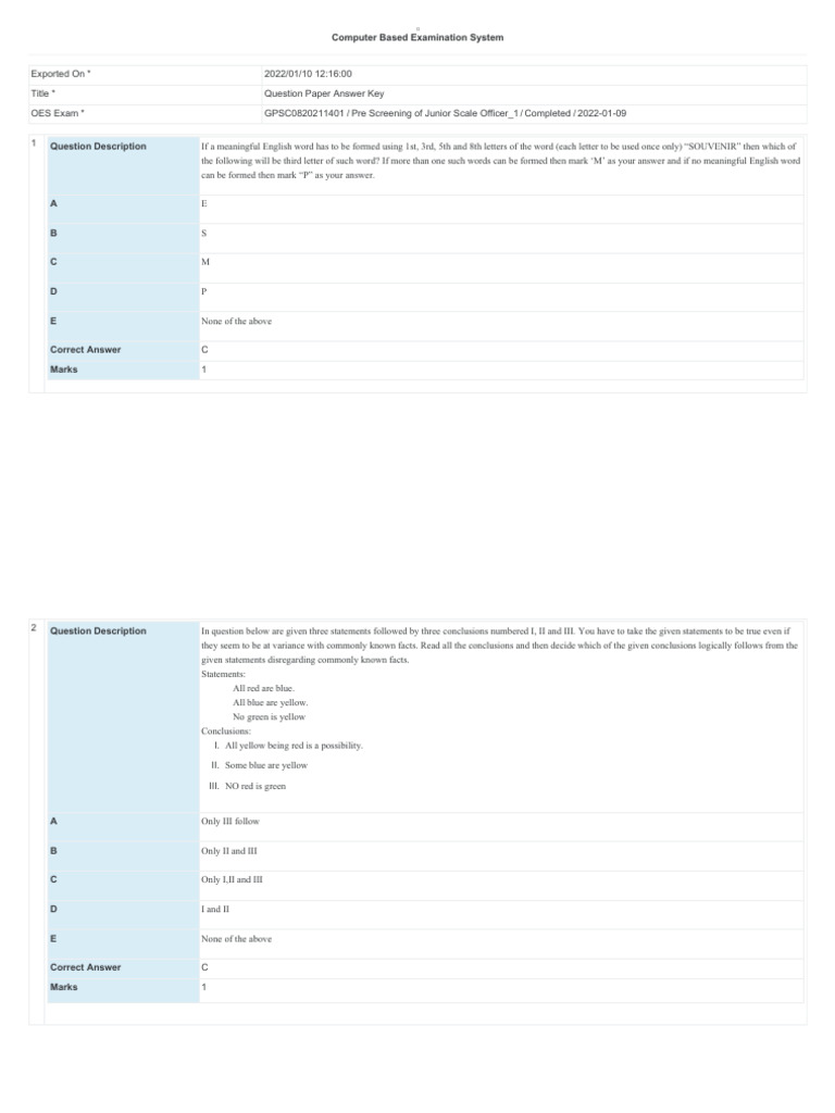 Computer Based Examination System | PDF