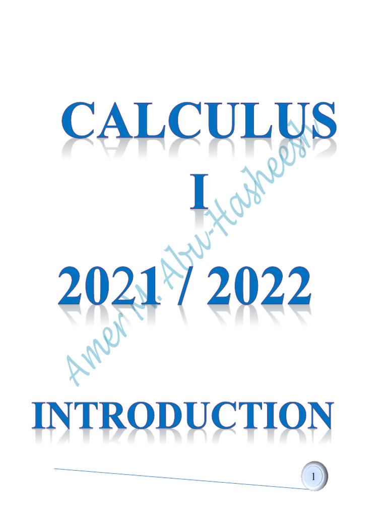 Introduction - Calculus I | PDF