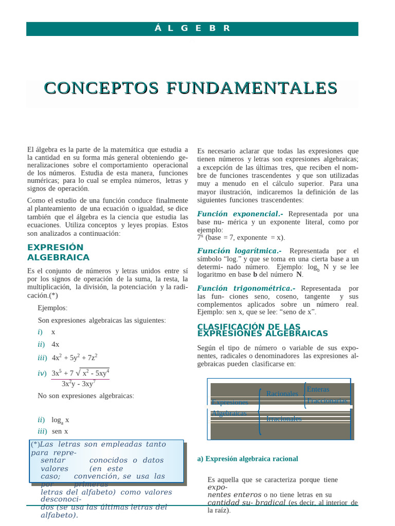 Introduccion Al Algebra | PDF