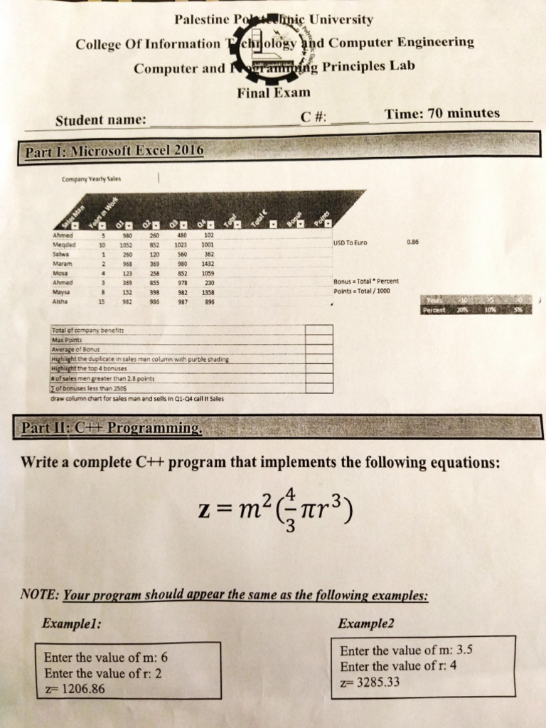 Final CPP Lab 2021 | PDF