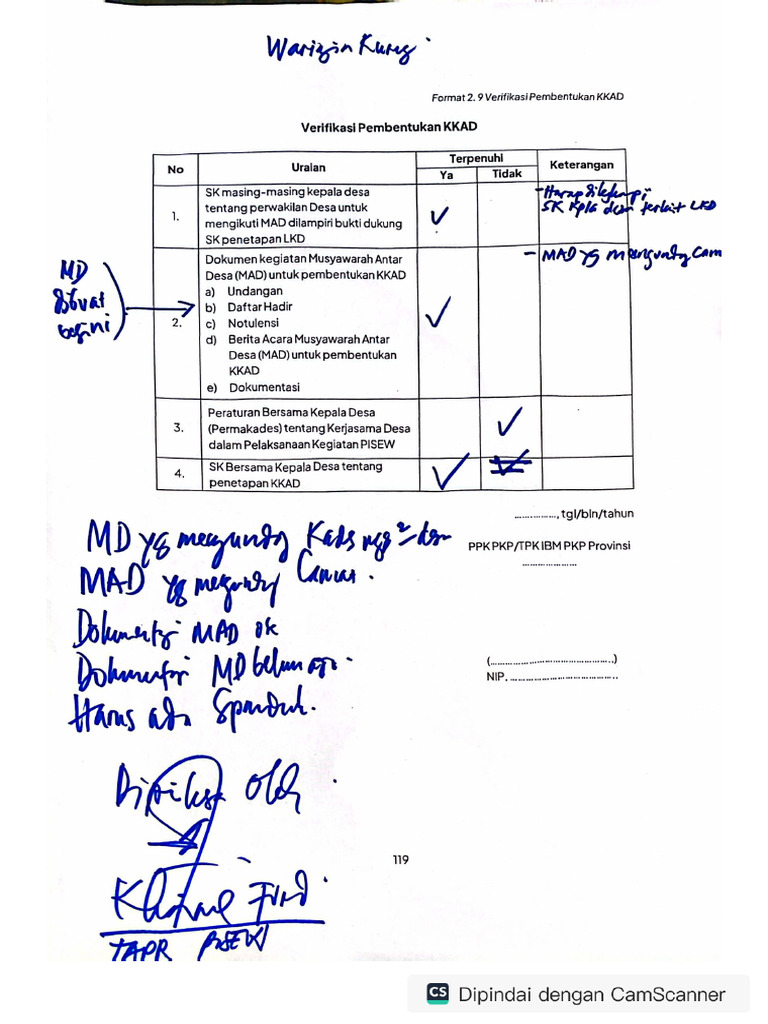 Lembar Verifikasi Kkad | PDF