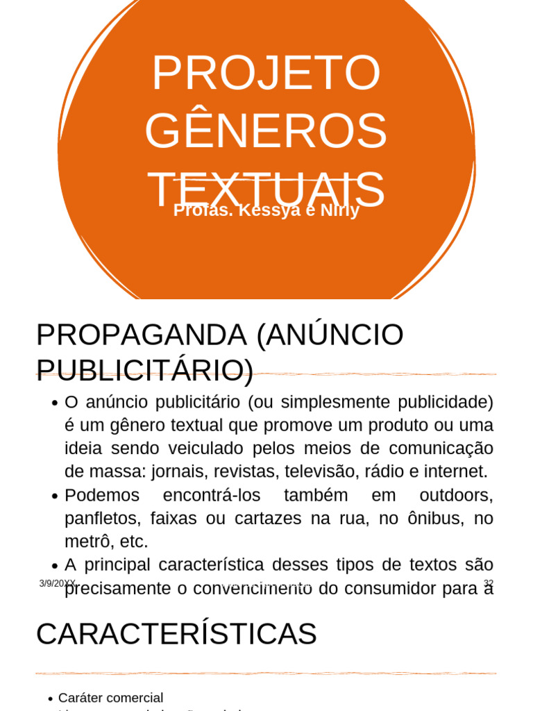 PROJETO GÊNEROS TEXTUAIS.pptx | PDF