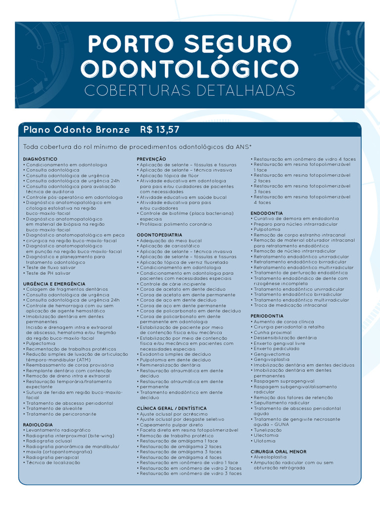 Folder Odonto Coberturas Detalhadas | PDF