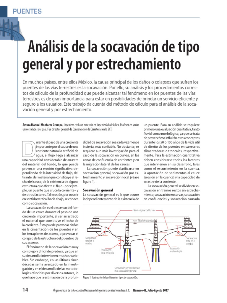 Análisis de Socavación de Tipo General y Por Estrechamiento - Monforte ...