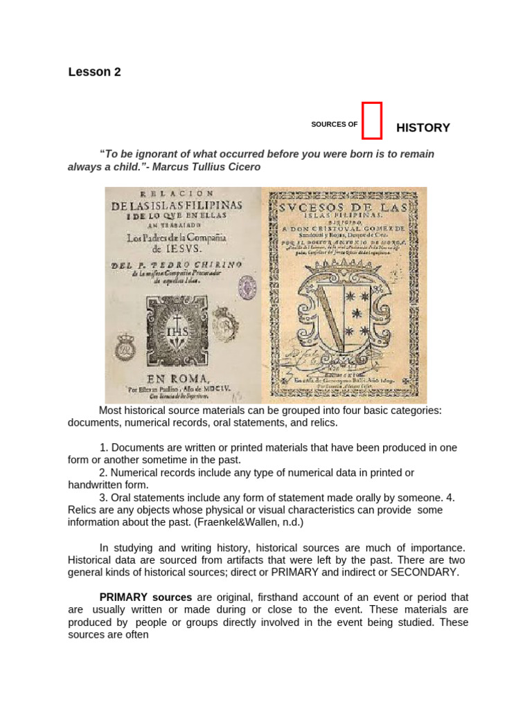 Module1 Lesson 2 Readings in Philippine History | PDF