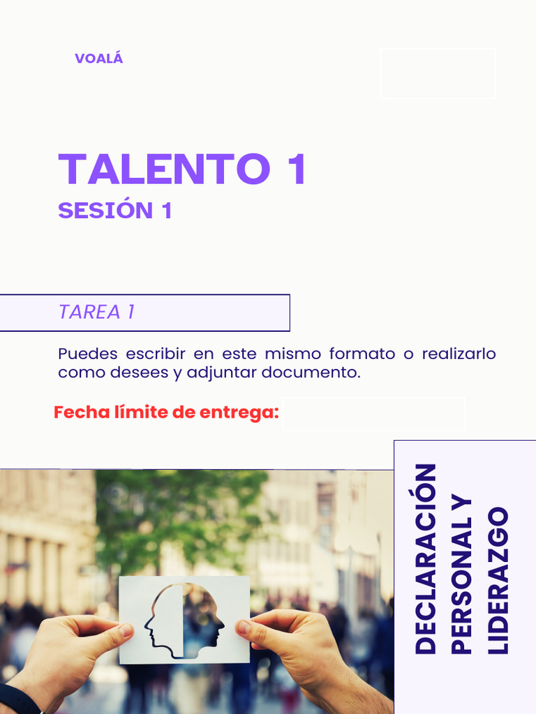 TAREA TI Sesion 1 Declaracion Personal y Preguntas Liderazgo 1 | PDF