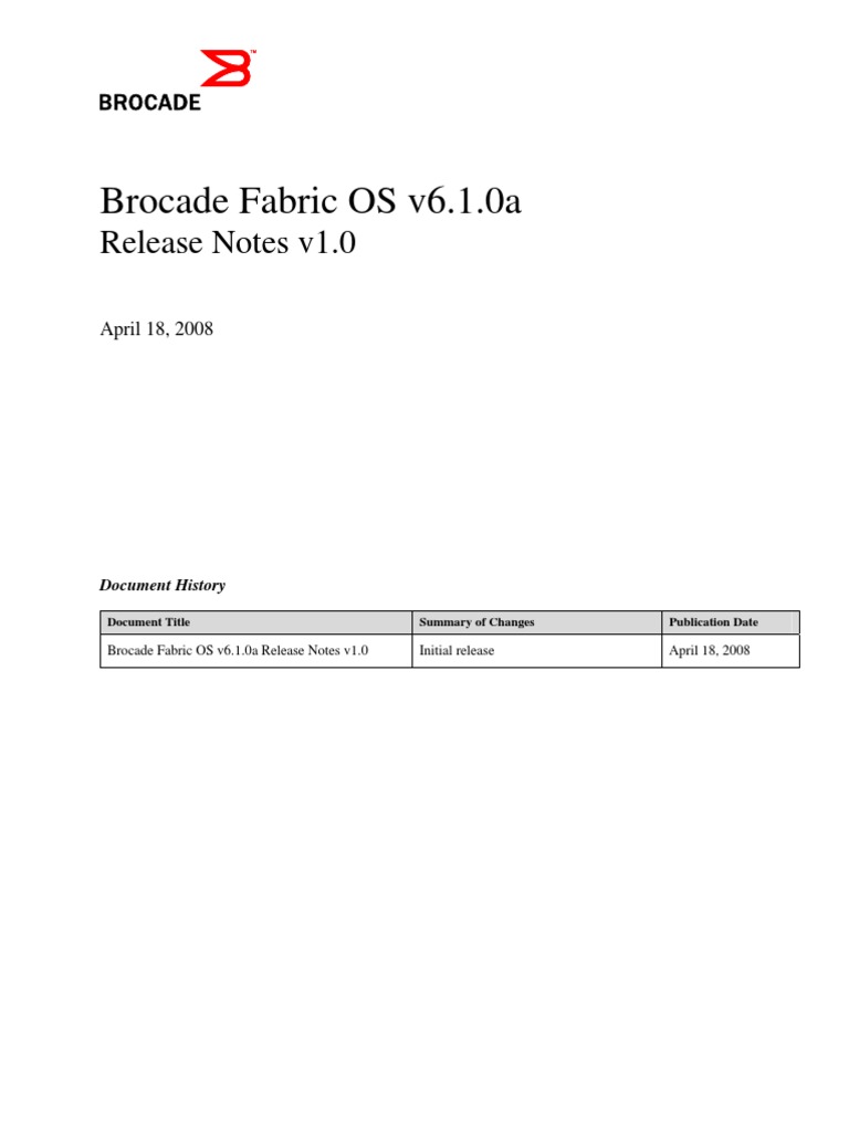 Brocade Fabric OS V6.1.0a | PDF | Data Transmission | Computer Engineering