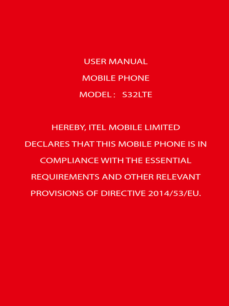 Itel S32LTE User Manual | PDF