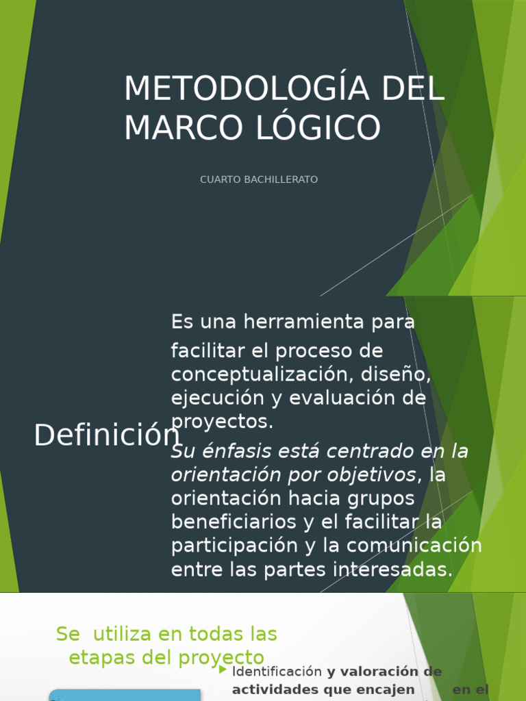 Metodología Del Marco Lógico | PDF | Evaluación | Planificación