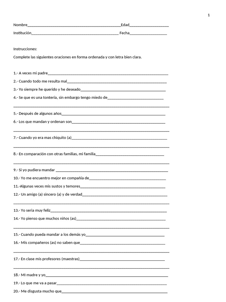 Test de Sacks | PDF