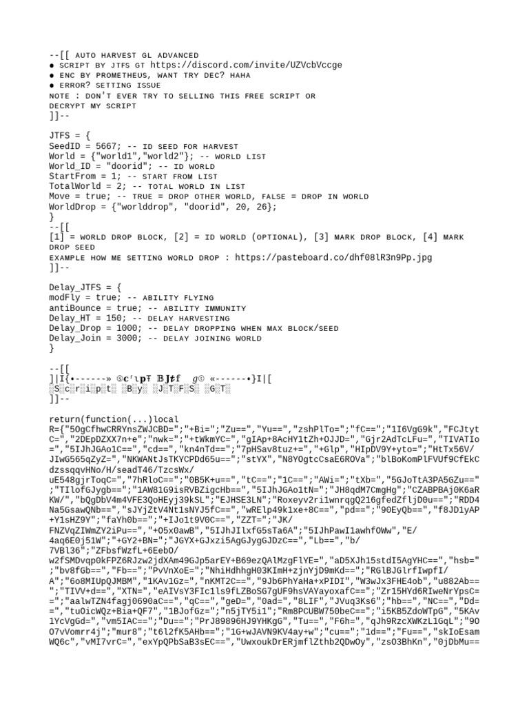Auto HT Advanced JTFS GT - Lua | PDF