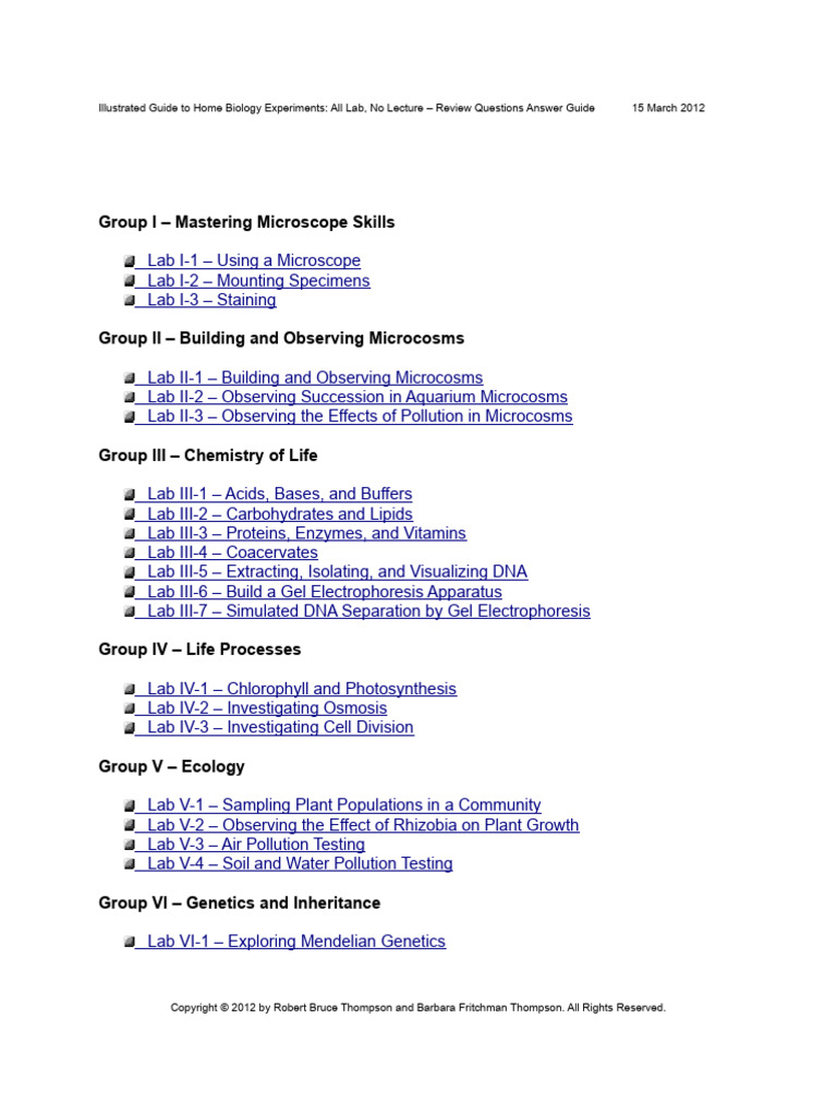 Illustrated Guide Biology Answers | PDF
