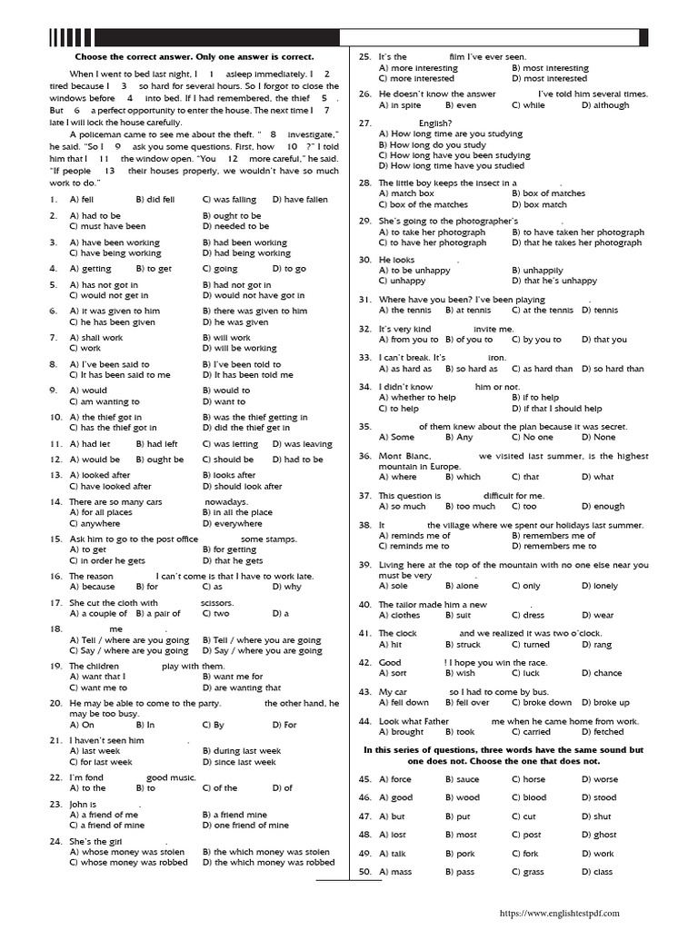 Grammar Intermediate 4 | PDF