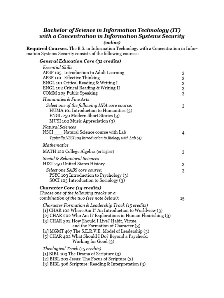 B.S. in Information Technology - Information Systems Security ...