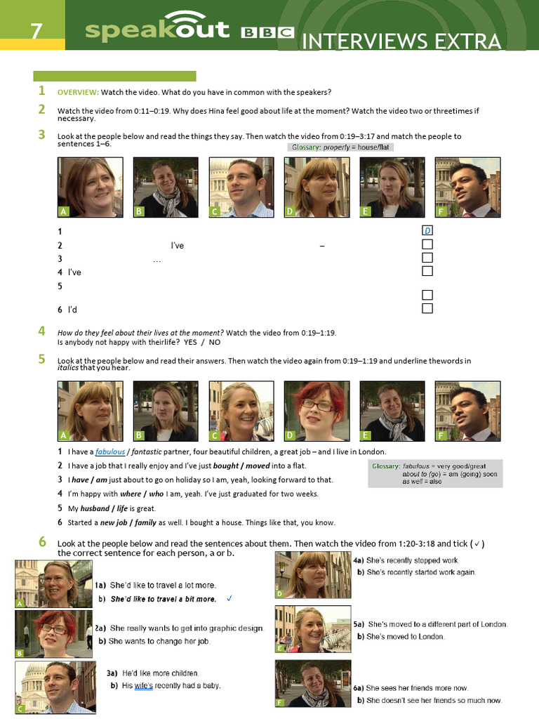 SO PI U7 Interviews Worksheet-2v2 | PDF