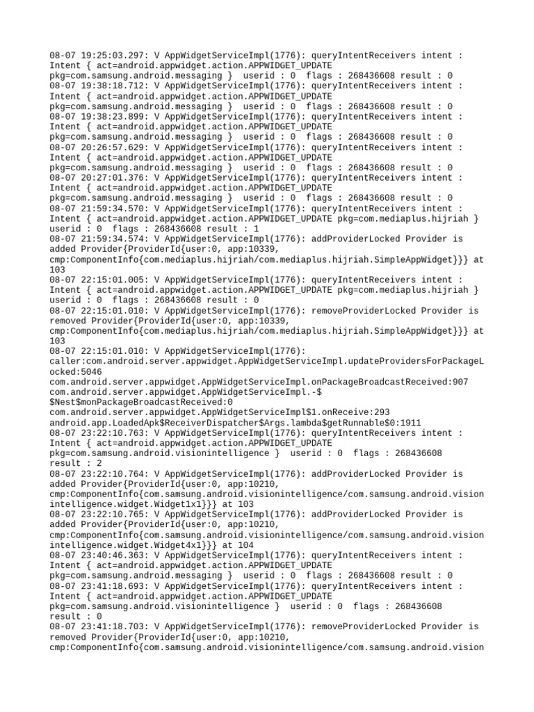 Appwidget History Log1 | PDF