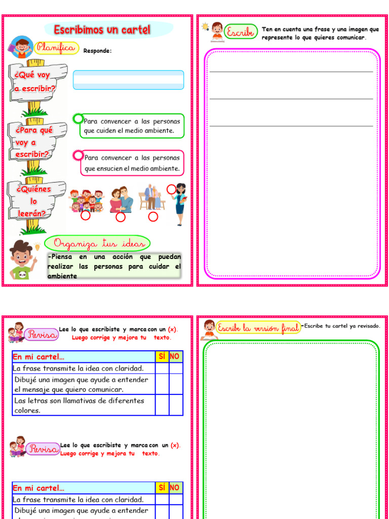 Ficha Escribimos Cartel Del Medio Ambiente Maestra Janet | PDF