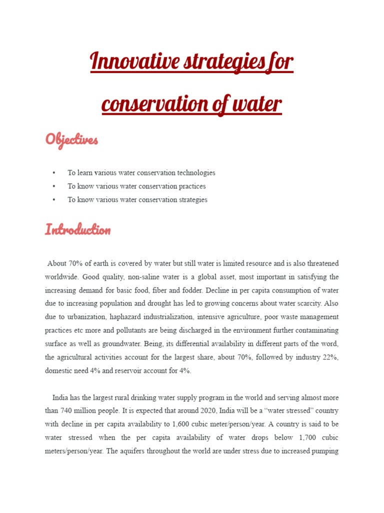 Water Conservation | PDF