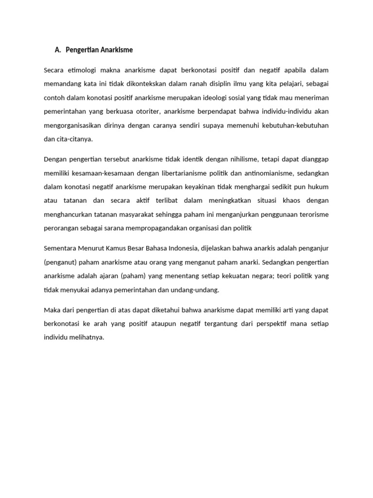 Pengertian Anarkisme | PDF