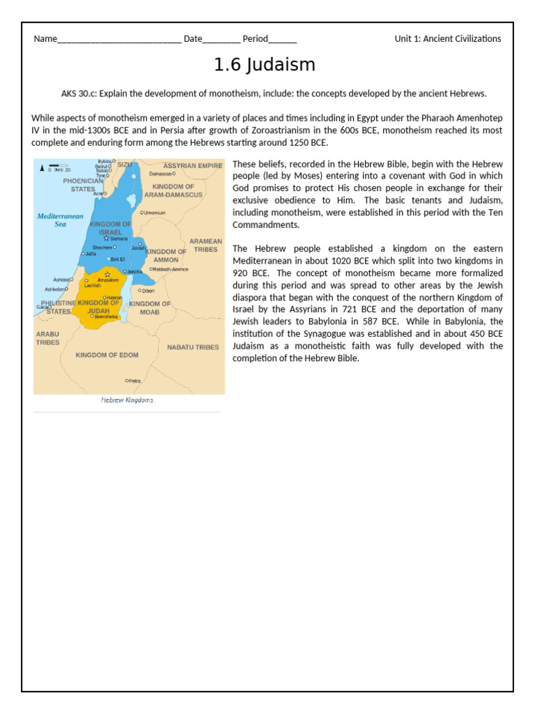 1.6 Judaism Reading | PDF