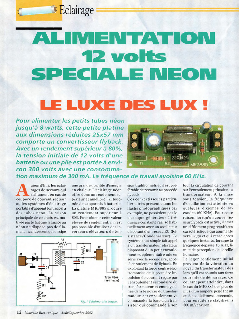 Alimentation 12 Volts Speciale Neon | PDF