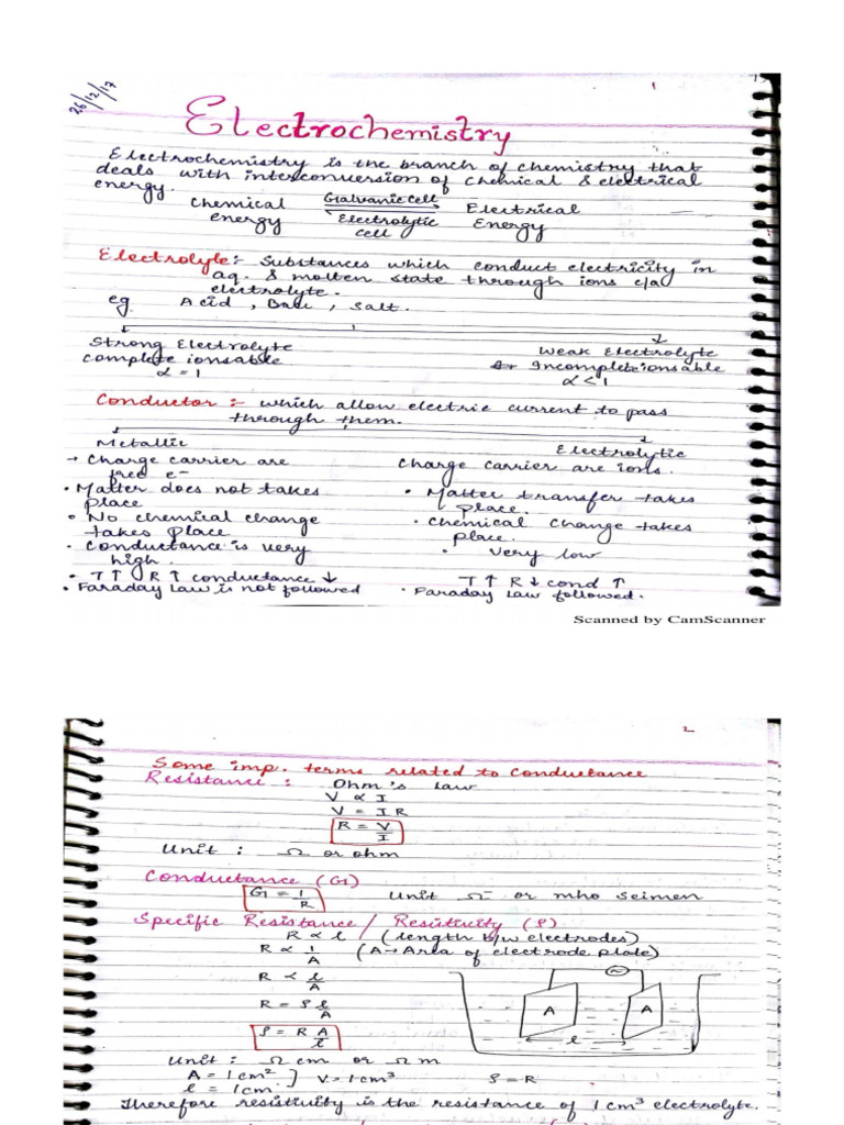 Electrochemistry Class 12 Part 1 | PDF