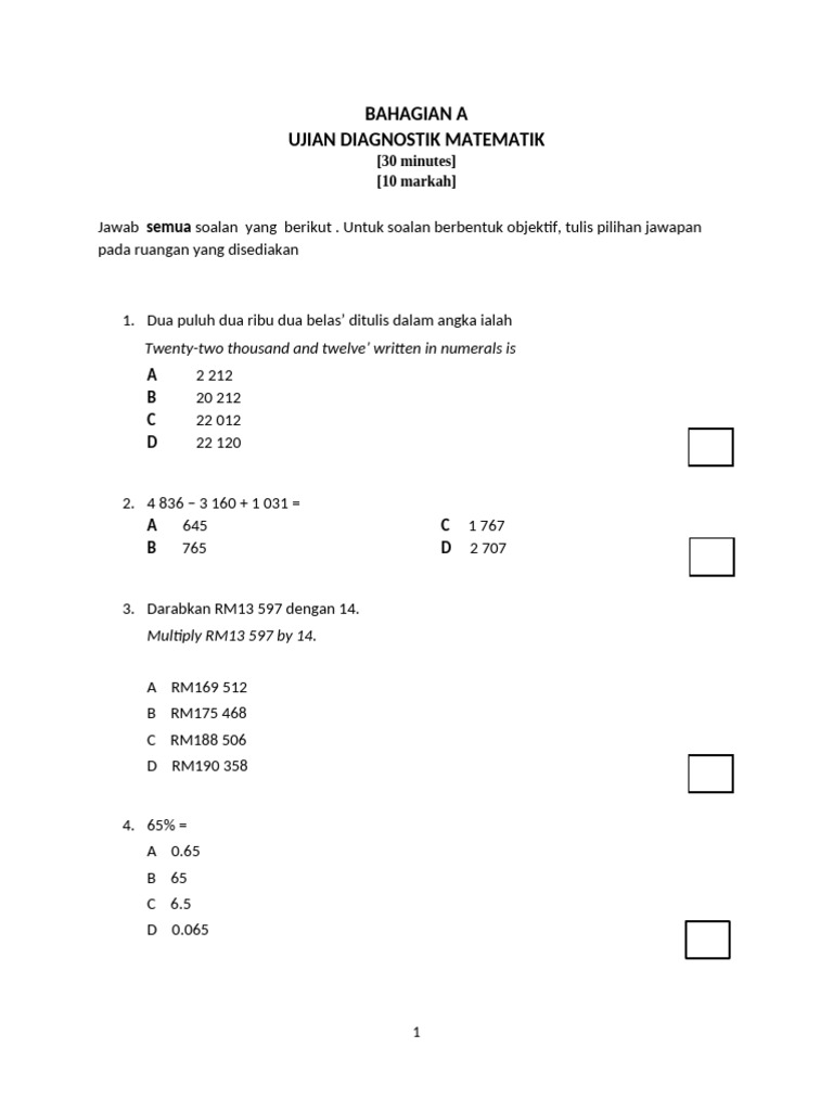 Ujian Diagnostik Dlp Pdf