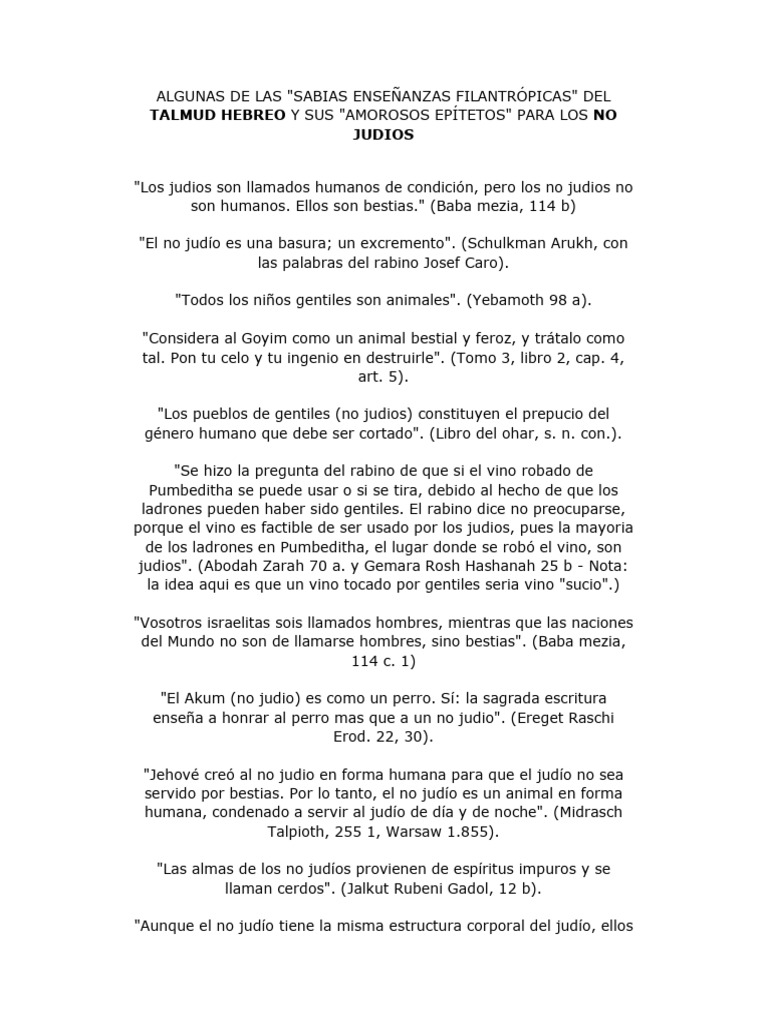 Enseñanzas Del Talmud Hebreo | PDF