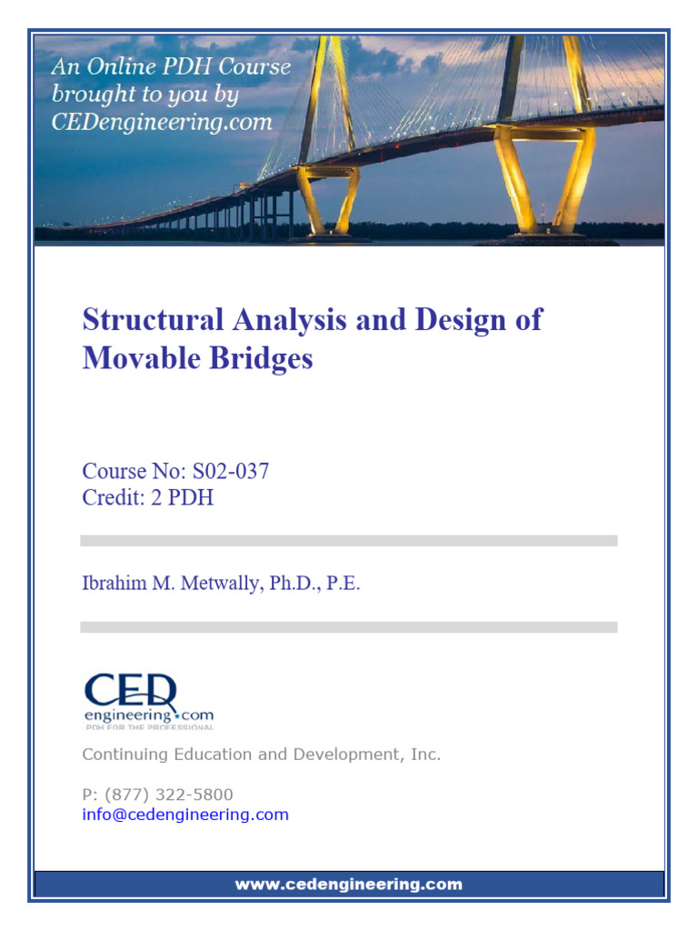 Structural Analysis and Design of Moveable Bridges-CED-Metwally | PDF