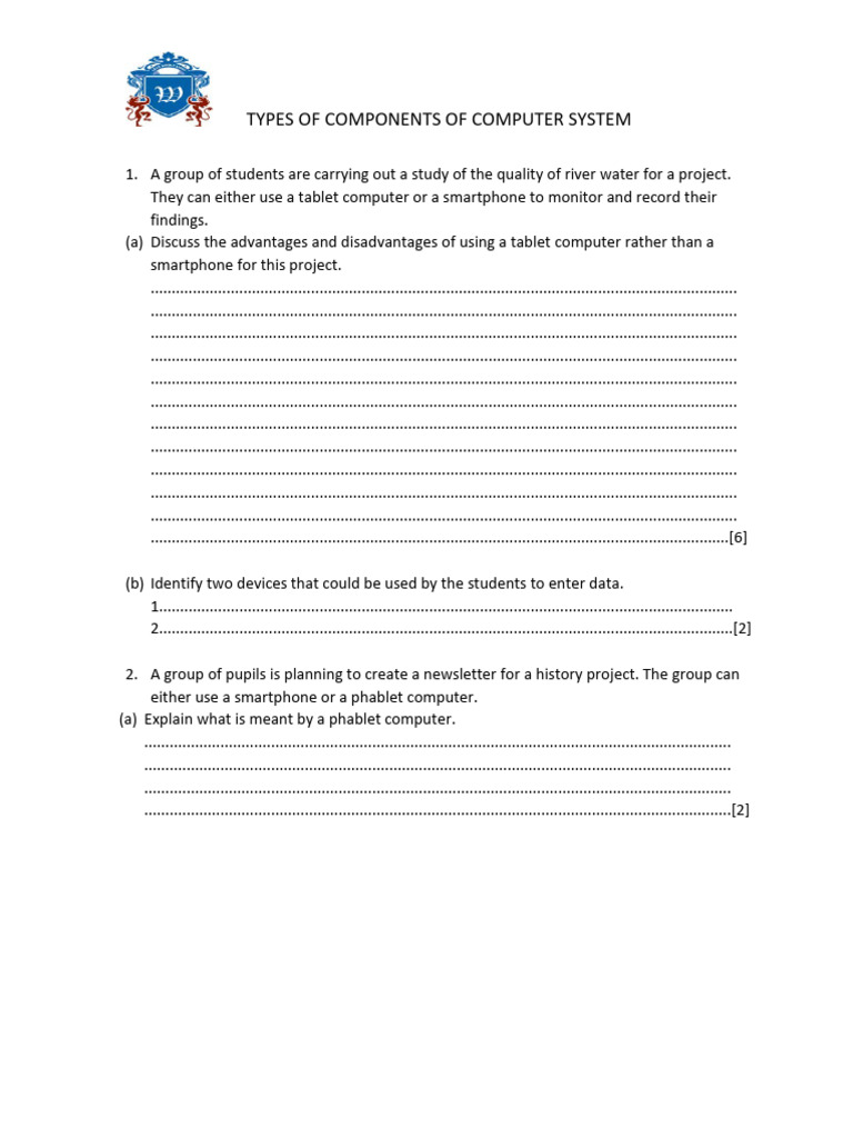 Unit1 - Types of Components of Computer System | PDF