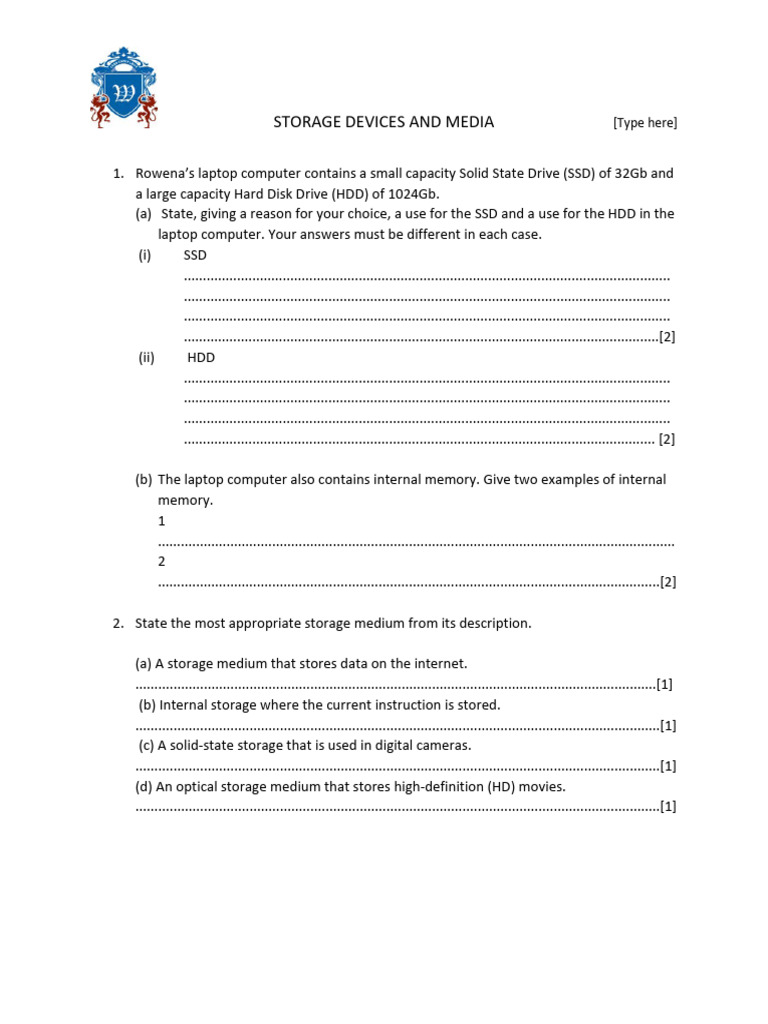 Unit3 - Storage Devices and Media | PDF