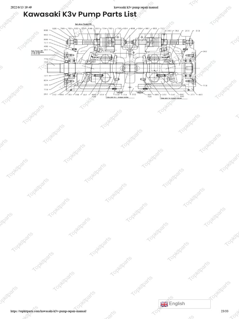 Kawasaki k3v Pump Repair Manual 23 | PDF