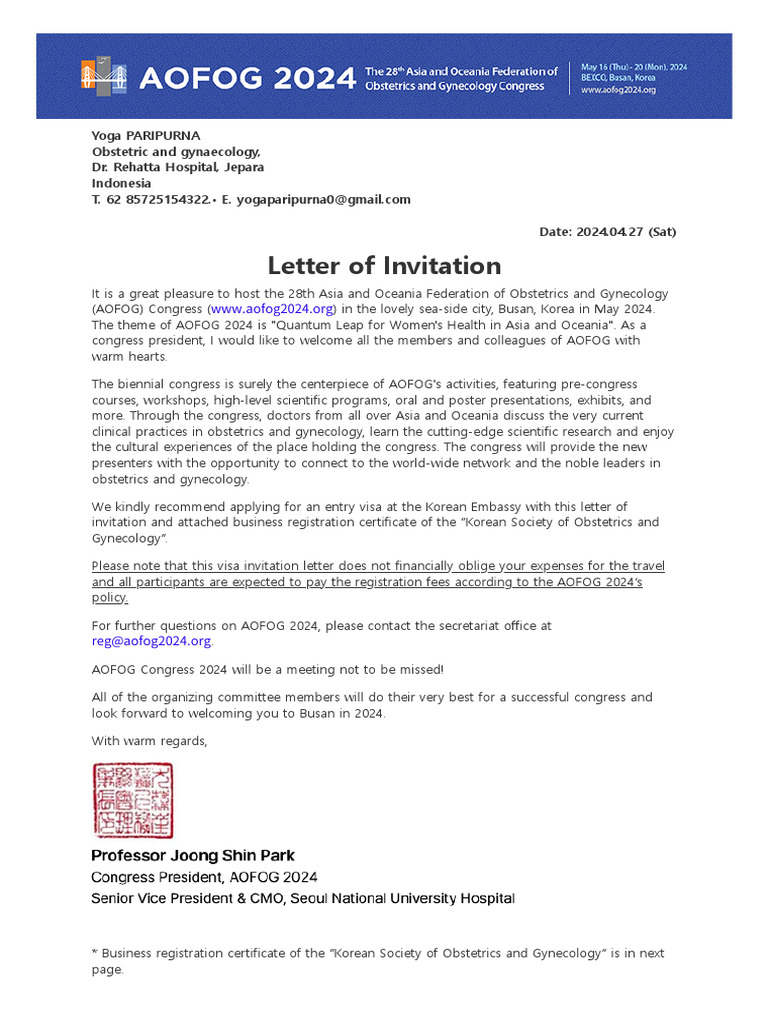 Invitation Letter | PDF