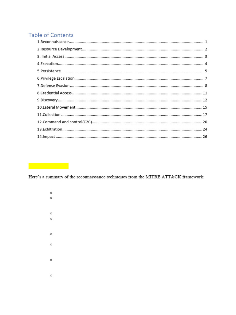 Mitre Framework Pdf
