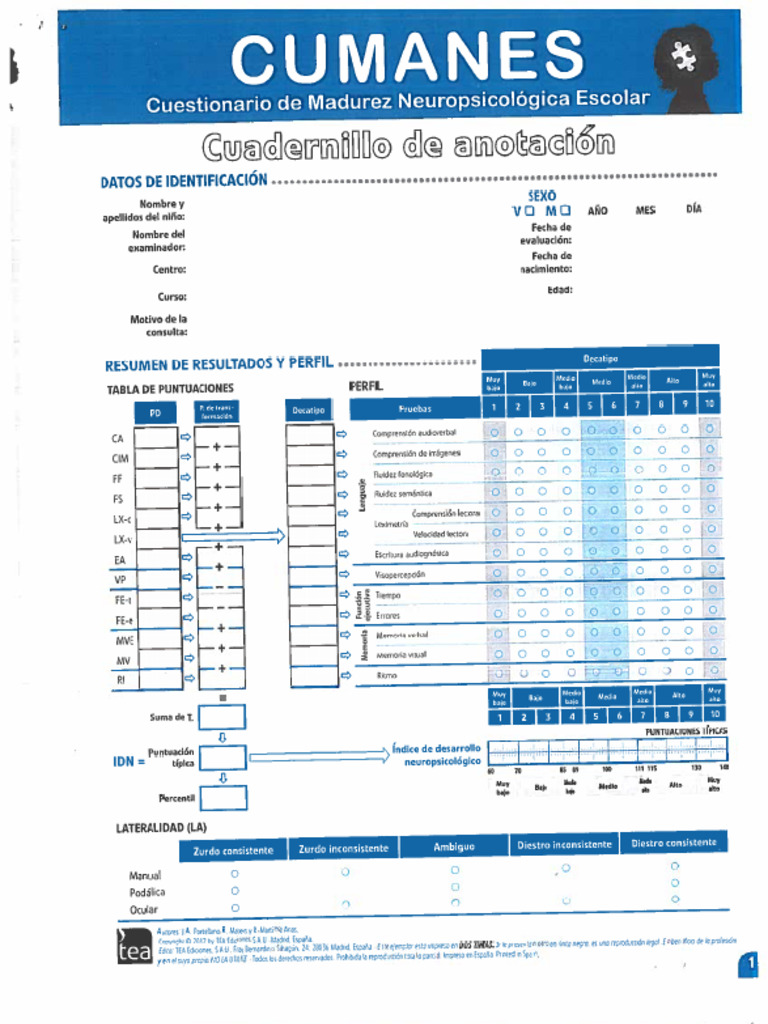 CUMANES - Cuadernillo de Anotacion | PDF