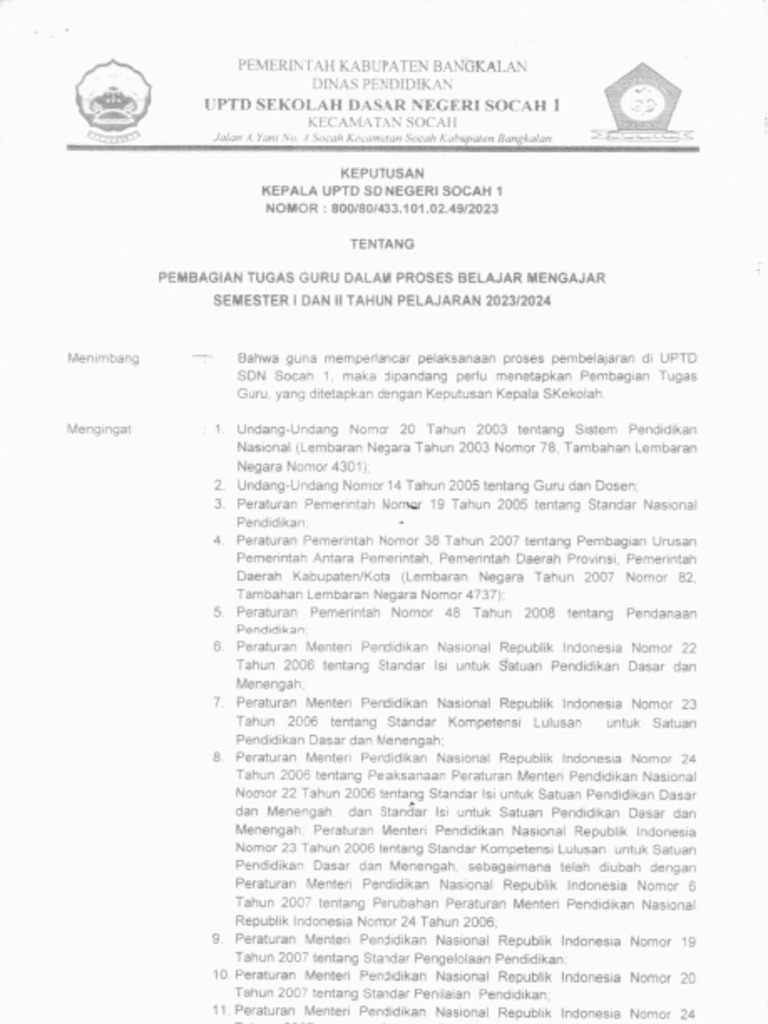 02. SK PEMBAGIAN TUGAS | PDF