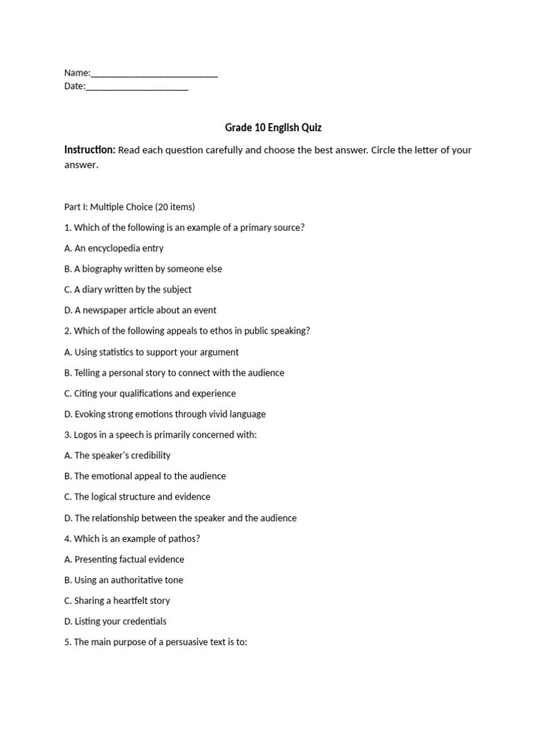 Quiz 10 | PDF