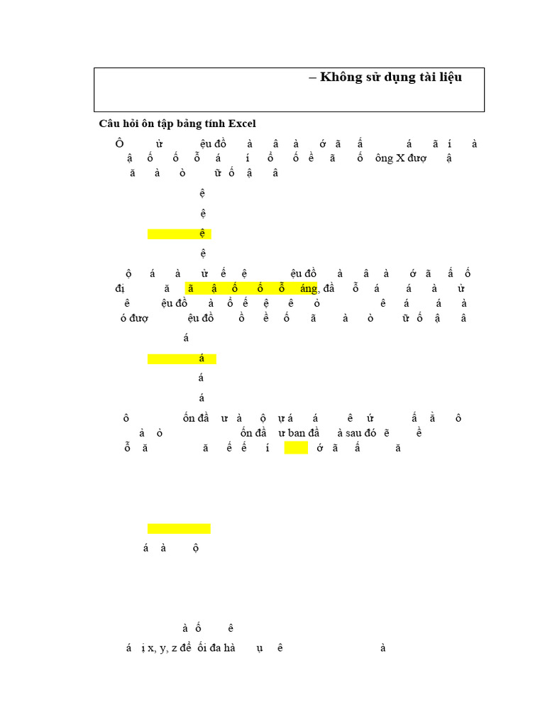 Review Excel Problems | PDF