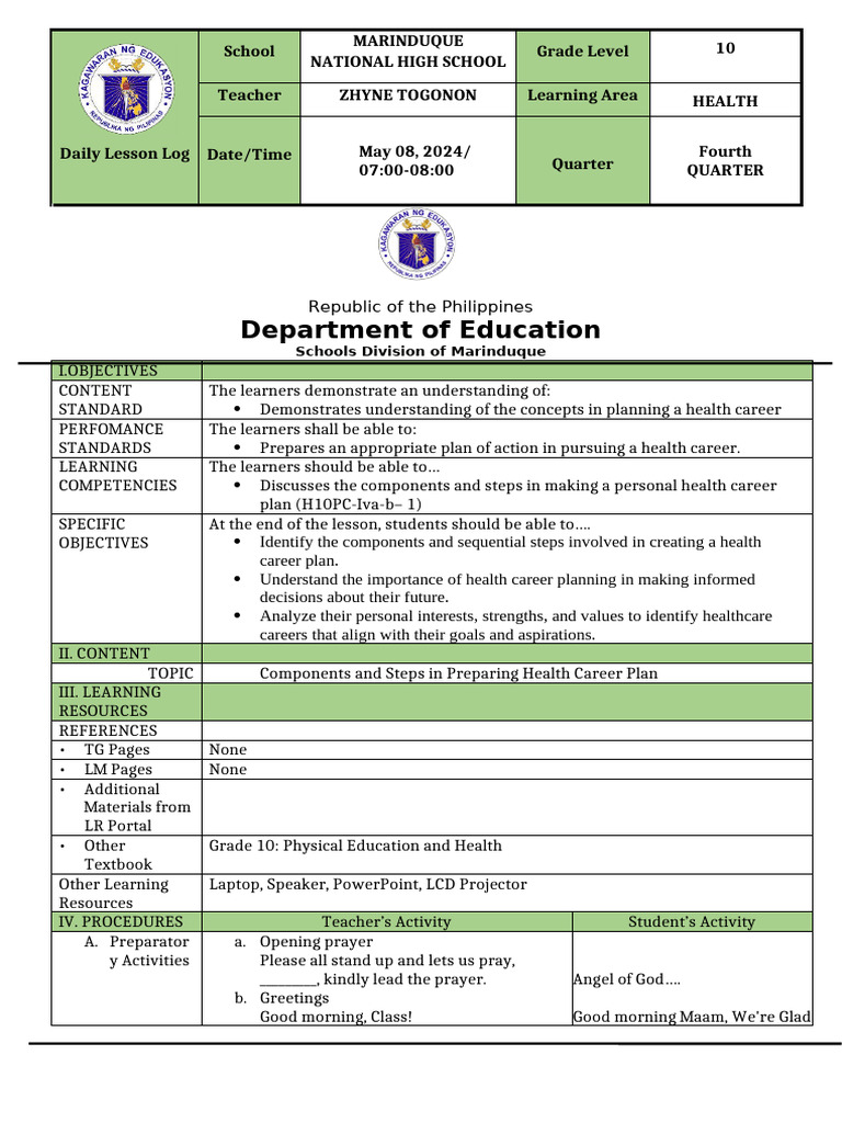 Demo Health Final | PDF | Decision Making | Teachers
