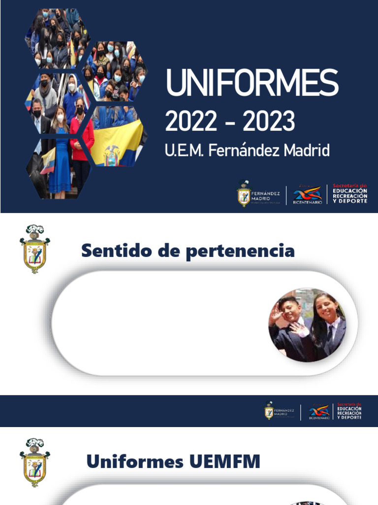 PF. Uniformes EGB y BGU Ano Lecivo 2022 - 2023 | PDF