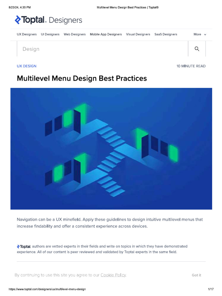 Multilevel Menu Design Best Practices | PDF