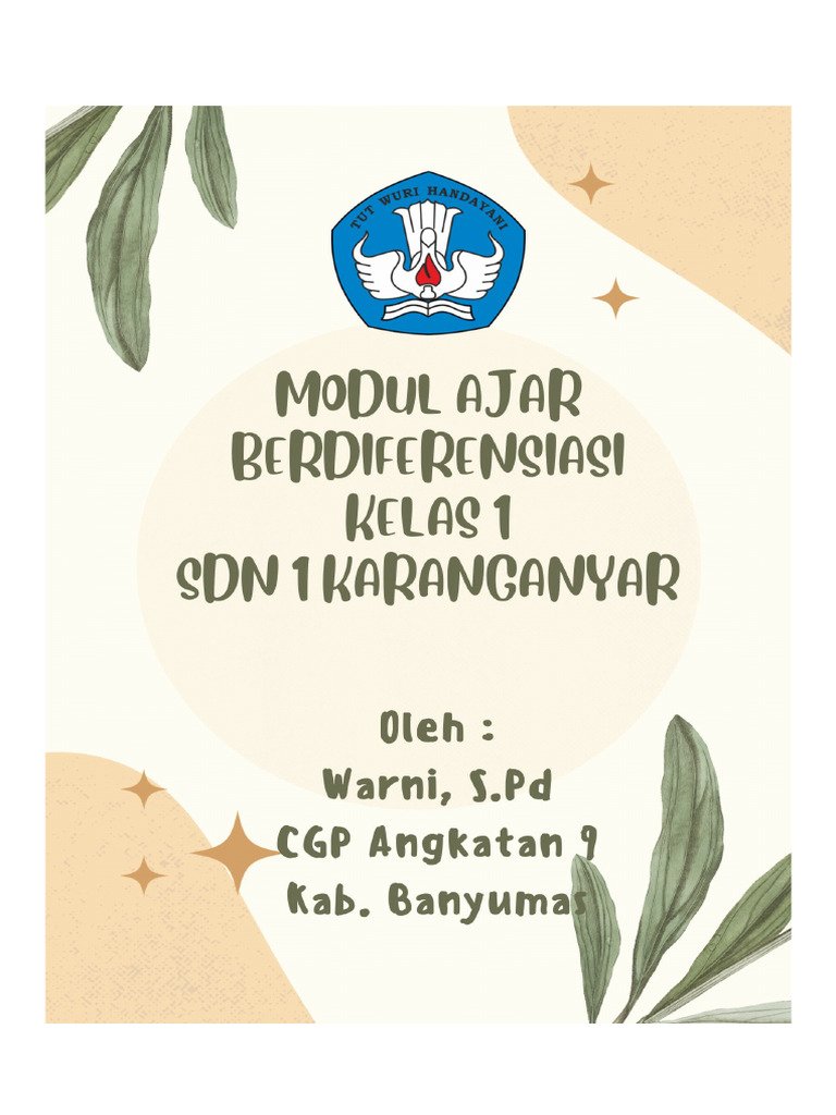 Modul Ajar Berdiferensiasi Bangun Datar Kelas 1 | PDF