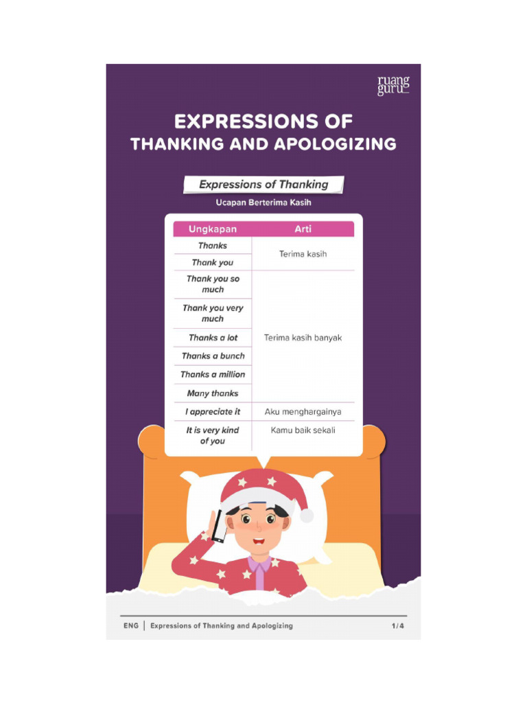 Chapter 1 expressing thanks and apology | PDF