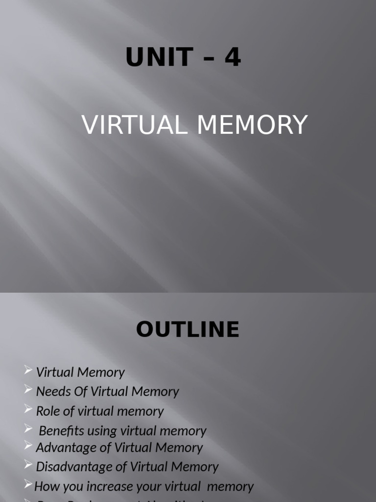 Unit-4 Lecture-20 Virtual Memory Page Replacement Algorithm | PDF