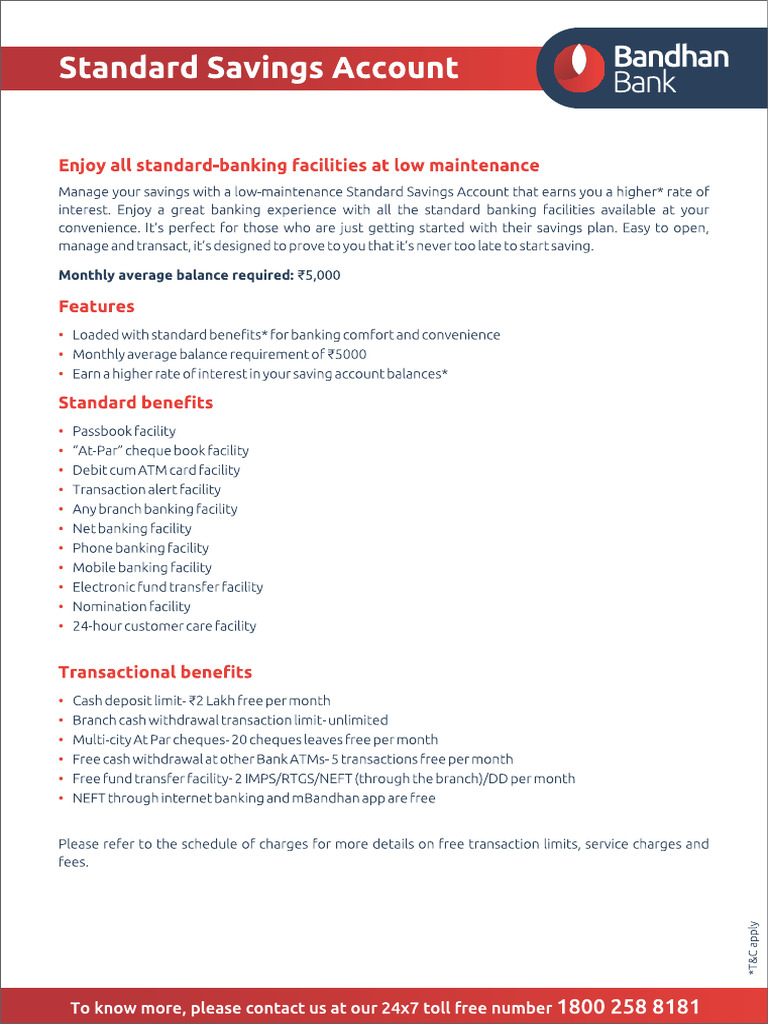 Standard Savings Account 0 | PDF